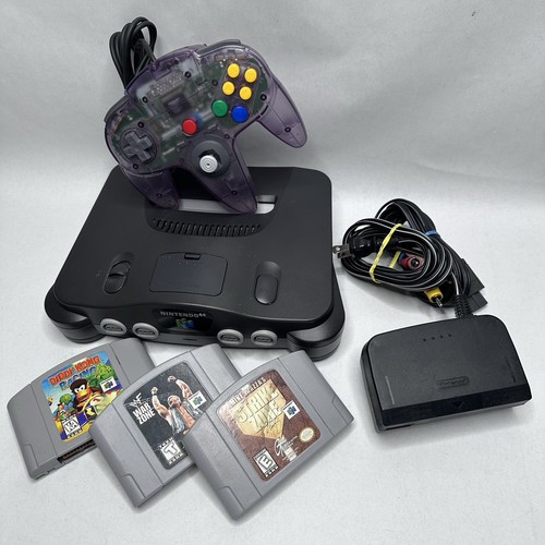 Nintendo 64 N64 Console Bundle Cords Controller Tested 3 Games Diddy ...