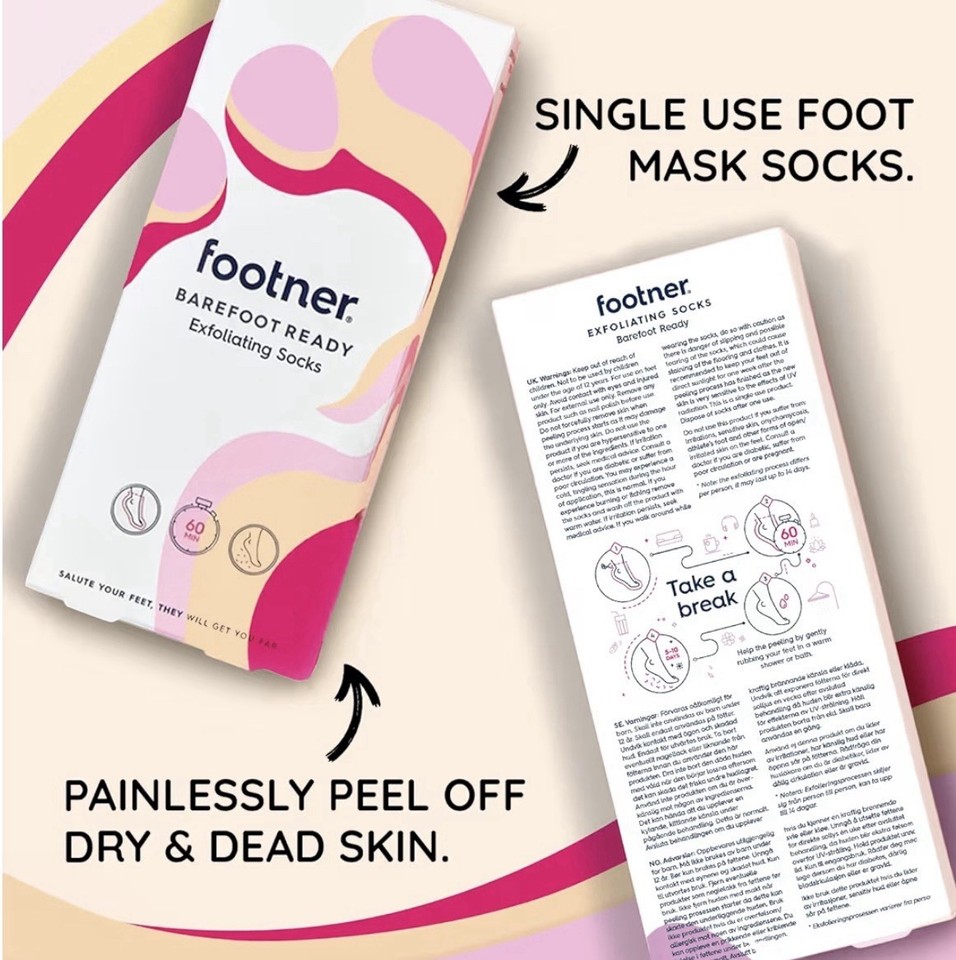 Footner Exfoliating Foot Mask Socks - Foot Peel Mask for Hard Skin ...