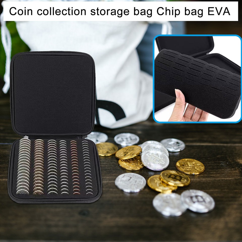 Coins Collection Foam Storage Organizer Box Coins Collector Case Holder ...