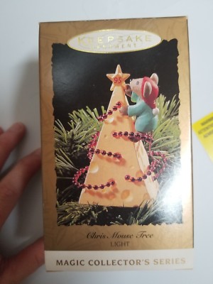 1995 Hallmark Lighted Ornament Chris Mouse Tree 11th in Series NIB NEW ...