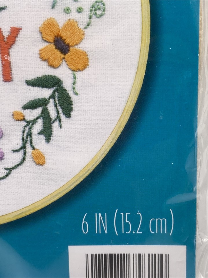 Dimensions Embroidery Kit 6" Round-Choose Happy Stitched In Thread BL3 ...