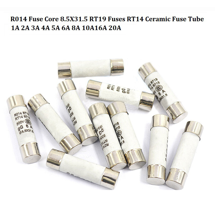 R014 Fuse Core 8.5X31.5 RT19 Fuses RT14 Ceramic Fuse Tube 1A 2A 3A 4A ...
