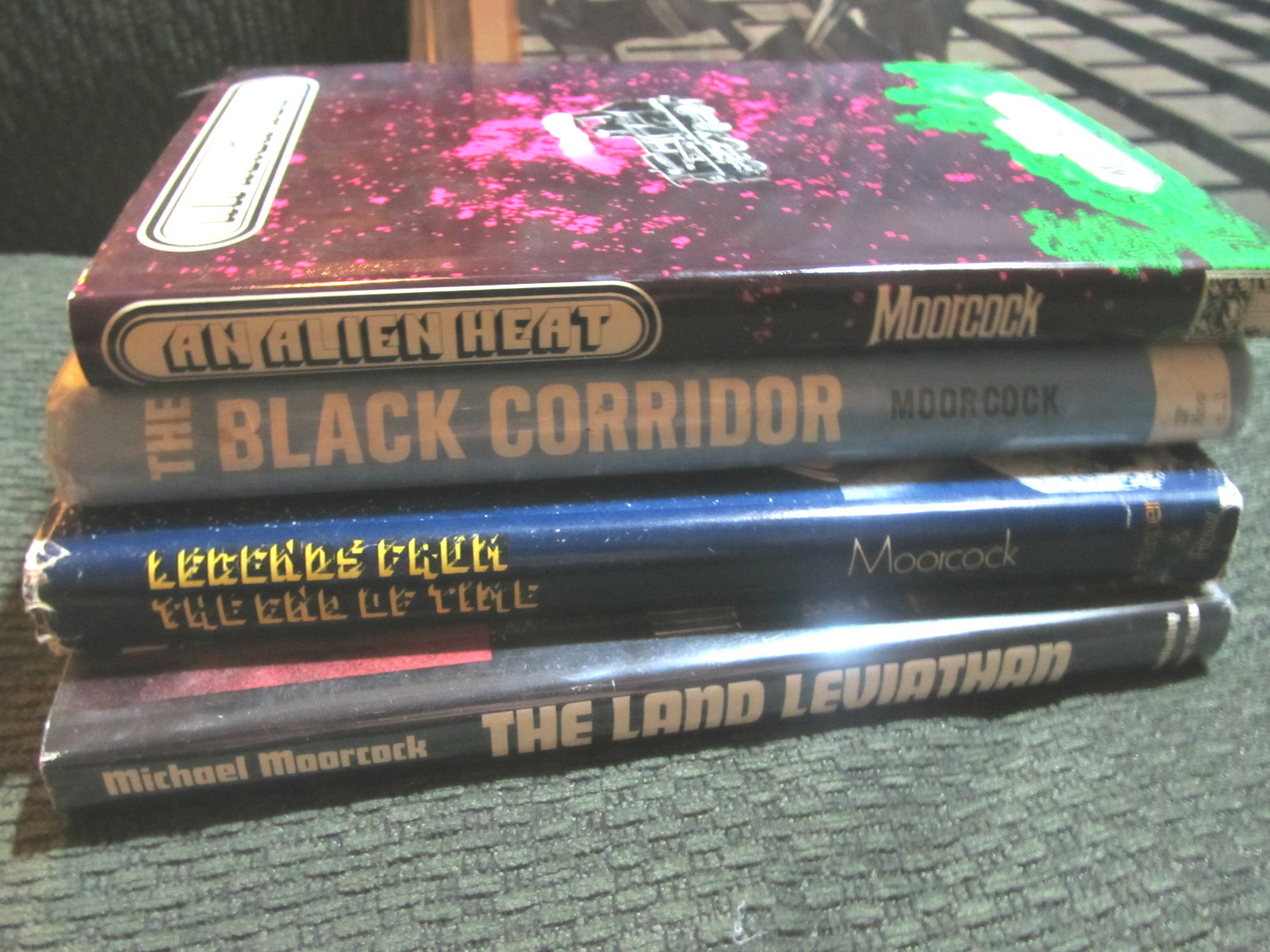 4 book lot michael moorcock HB 1st ed the land leviathan alien heat ...