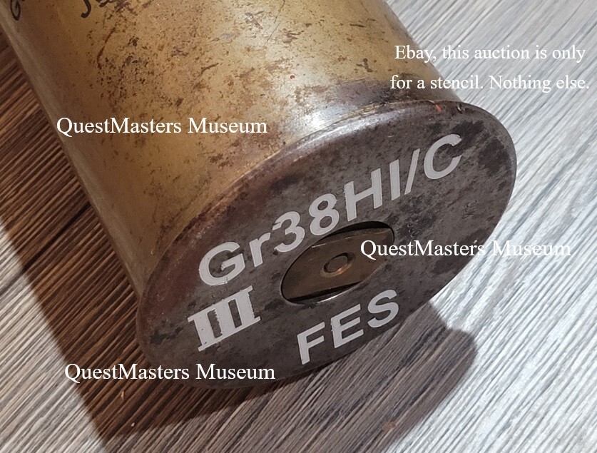 German WWII 75mm KwK 40 Sprenggranate 38 H1/C Shell Casing, Stencil 152 ...