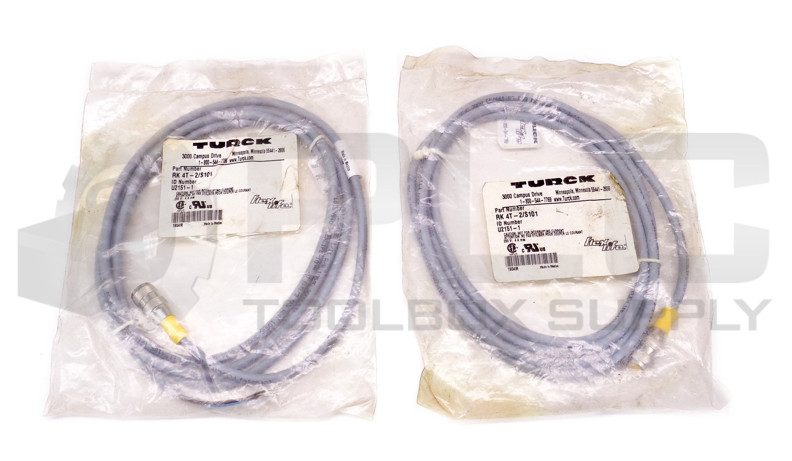 LOT OF 2 NEW TURCK RK 4T-2/S101 MOLDED CORDSET U2151-1 | eBay