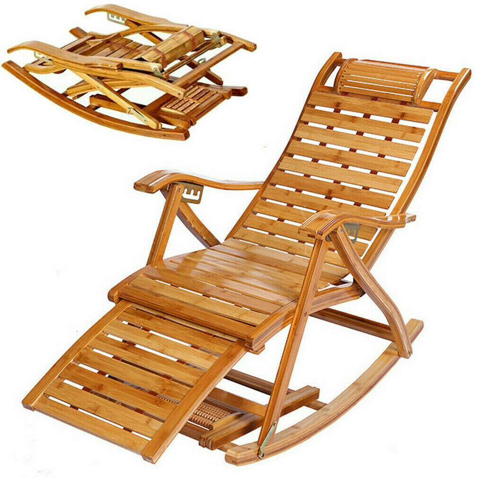 Hight Adjustable Rocking Chair Indoor Outdoor Recliner Lounger Chair ...