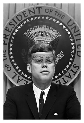 PRESIDENT JOHN F. KENNEDY JFK 1962 PRESIDENTIAL SEAL 4X6 B&W PHOTO | eBay