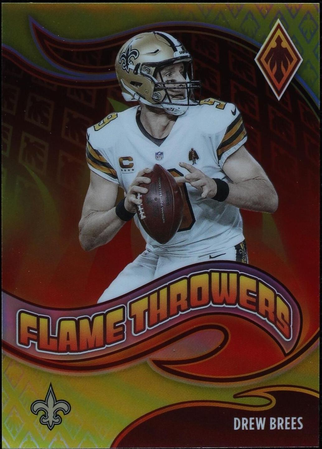 2021 Panini Phoenix - Flame Throwers Drew Brees #FT-30 Yellow /75 for ...