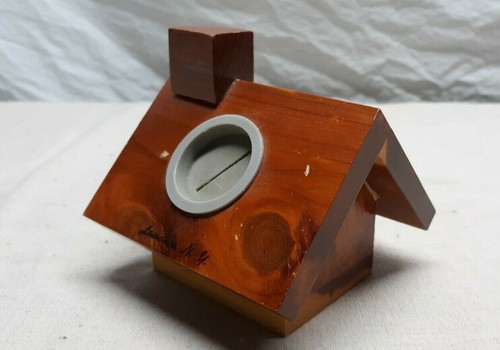 Vintage Cedar Wood Cabin Coin Bank Souvenir of Louisville New York NY ...