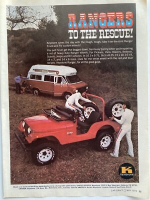 1974 Keystone Rangers Wheels Mag Rims Print Ad Jeep Chevrolet Van | eBay