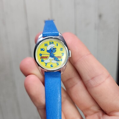 Vintage Smurf Time Wrist Watch Peyo by Bradley Mechanical 1980's - Not ...