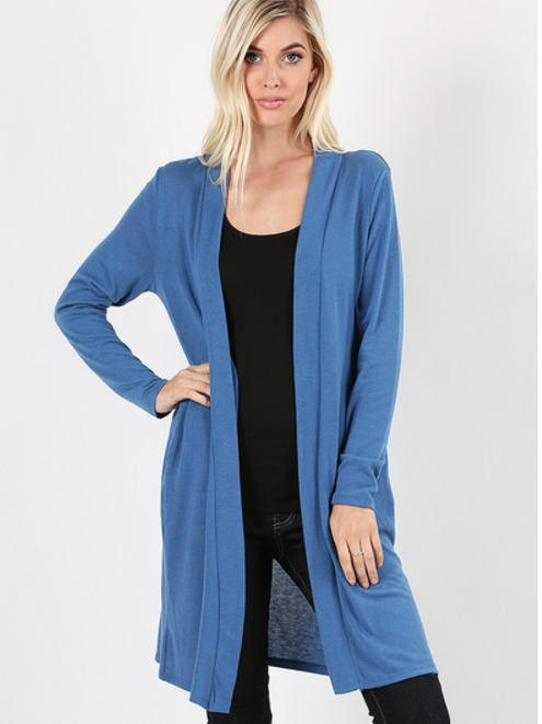 NEW Plus Size Open Front Long Duster Cardigan Sweater w/Side Pockets-XL ...