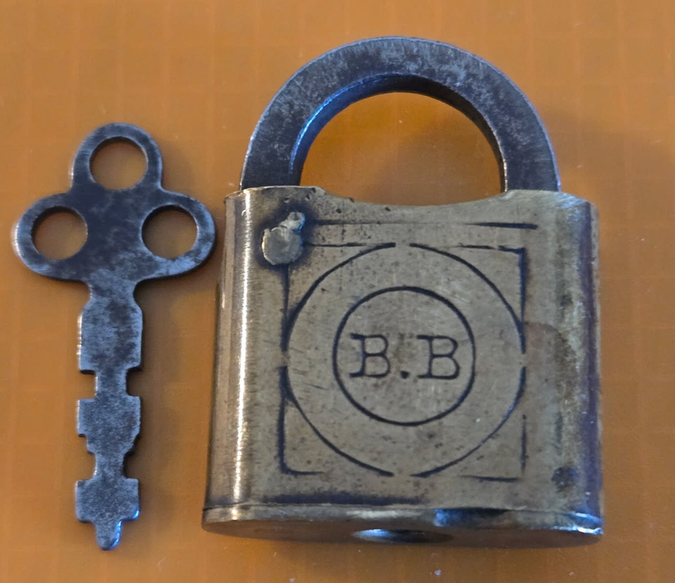 Vintage B&B Mini Brass Padlock & Key ~ Free S/H | eBay