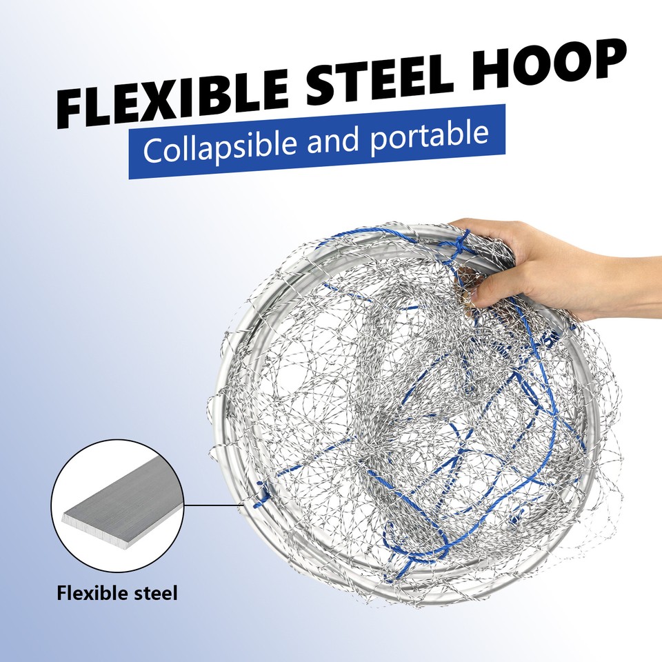 Qualyqualy Foldable Bridge and Pier Fishing Net Landing Net Saltwater ...