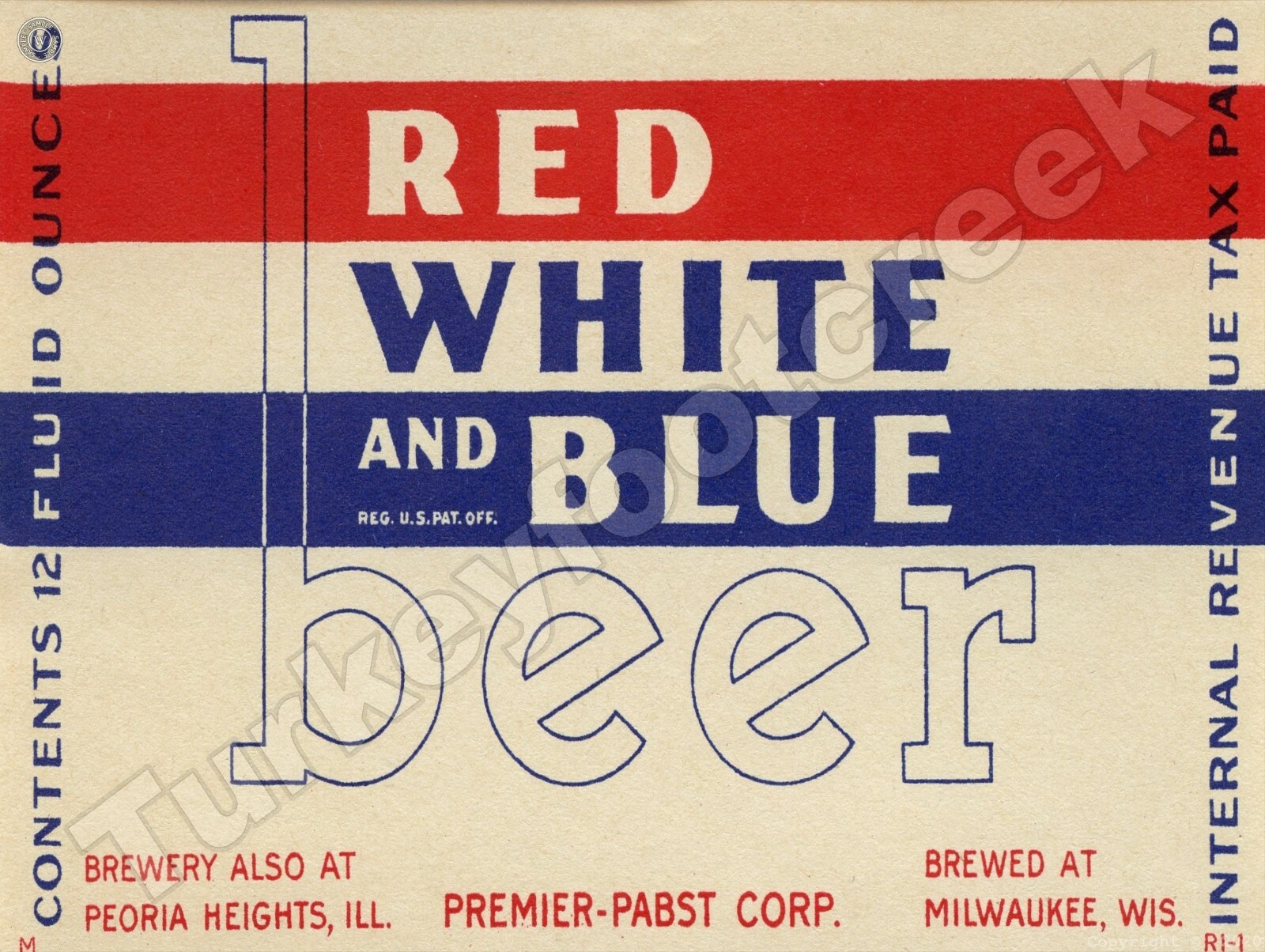 Red White And Blue Beer Label 9" x 12" Metal Sign | eBay