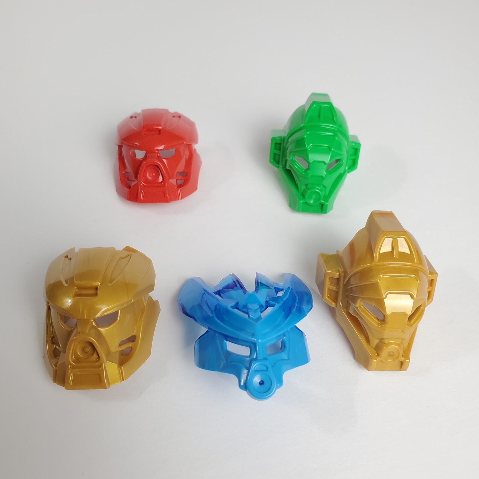 LEGO BIONICLE KANOHI Lot Of 5 Masks - Protector Of Water, Gold Of Fire ...