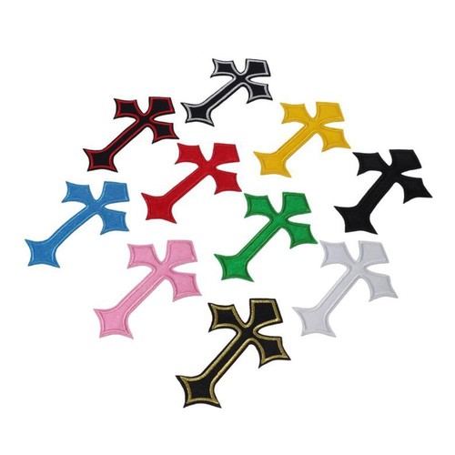 22pcs 11 Colors Cross Patches Sew on Cross Applique Patches for Home ...