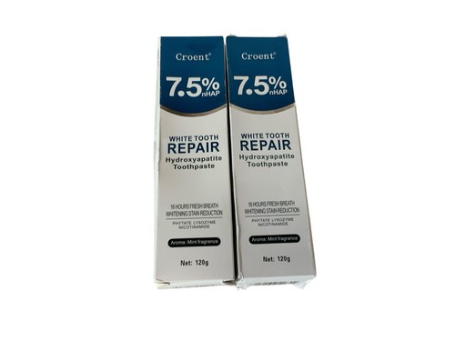 Croent 7.5% nHAP White Tooth Repair Hydroxyapatite Toothpaste Lot Of 2 ...