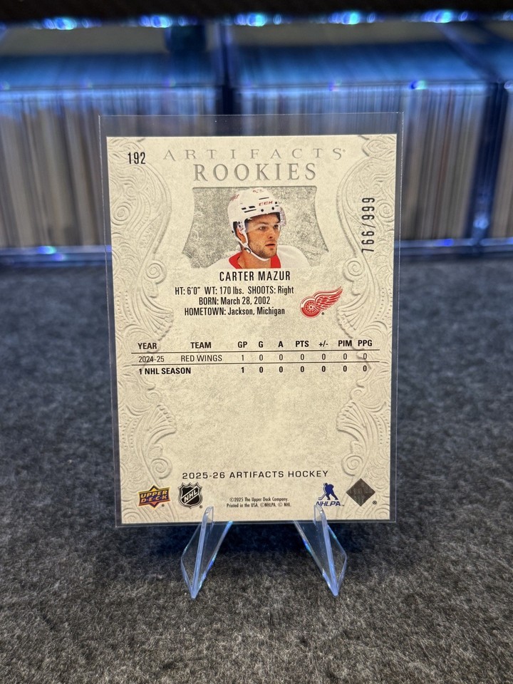 2025-26 UD Artifacts Hockey Carter Mazur RC /999 #192 | eBay