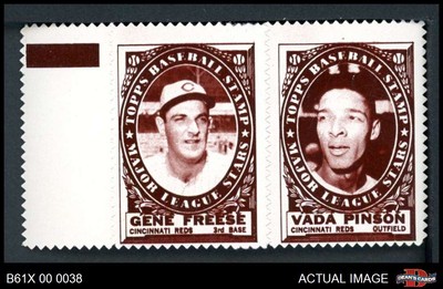 1961 Topps Stamp Panels Gene Freese / Vada Pinson Reds / Reds 4 - VG/EX ...