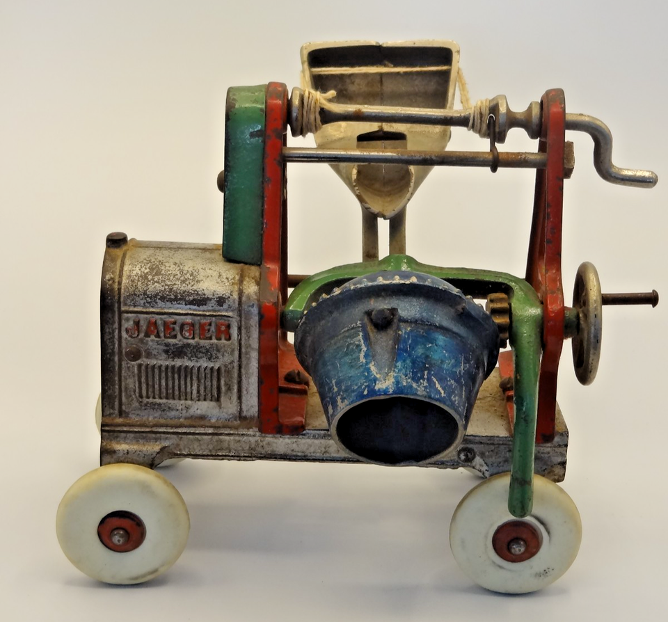 Antique Kenton Jaeger Cement Mixer Cast Iron Toy All Original | eBay