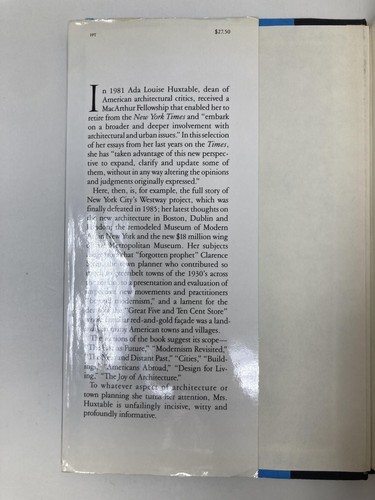 Architecture Anyone? by Ada Louise Huxtable First 1st Edition VG HC ...