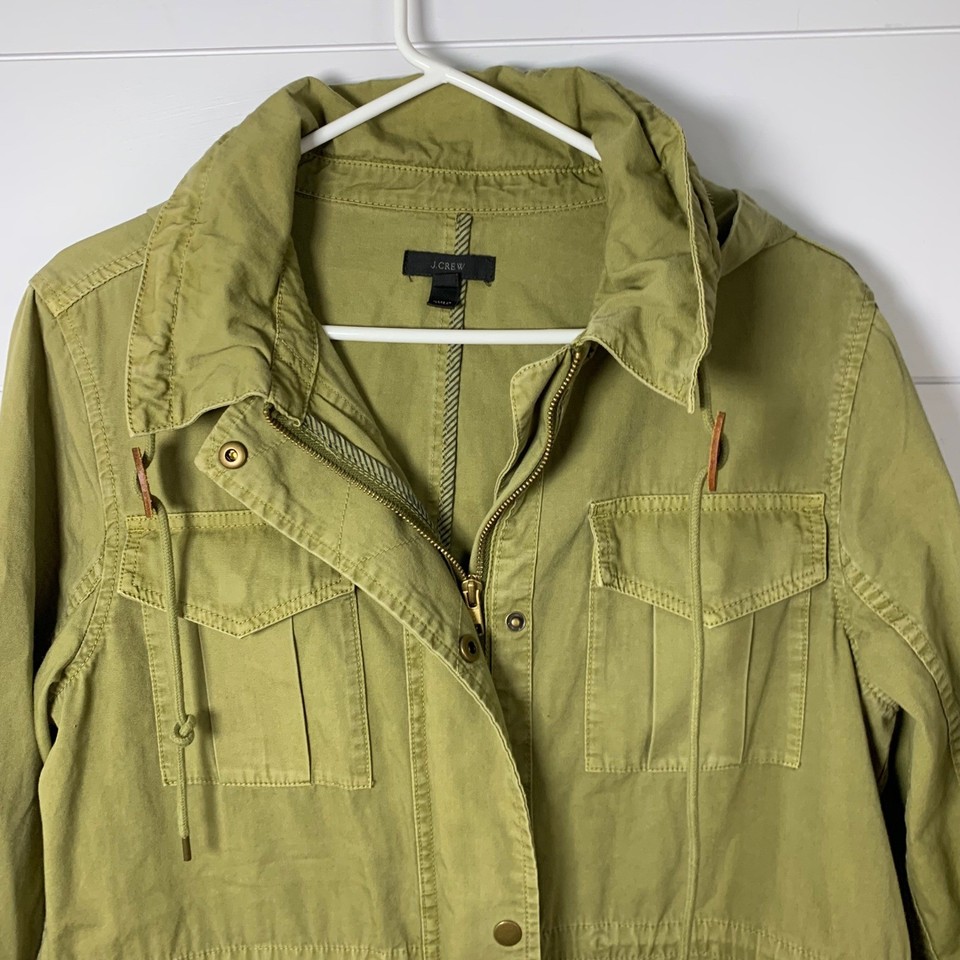 J. Crew Utility Jacket Cargo Military Field Safari Olive Army Green ...