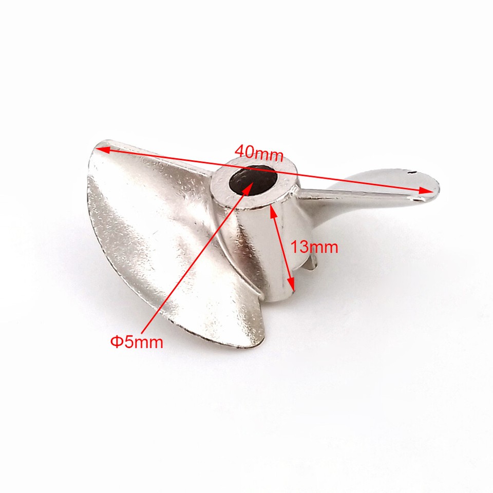 RC Boat Propeller 40mm 5mm P1.4 Metal Prop for RC Speed Boat VEE ...