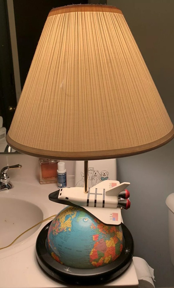 NASA Space Shuttle on Earth Half Globe Table Desk Lamp Night Light Boys ...