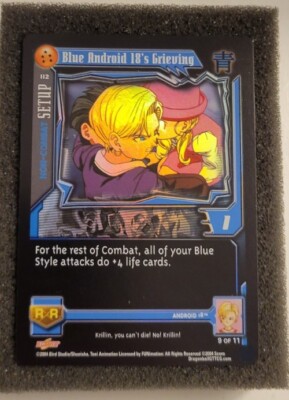 DBZ CCG DRAGON BALL Z GT BLUE ANDROID 18'S GRIEVING #112 RARE FLAT FOIL ...