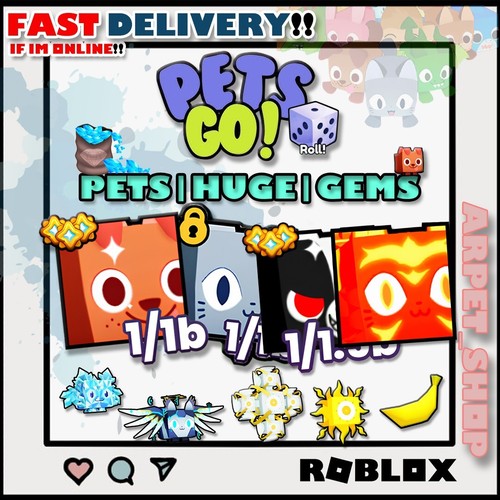 PETS GO - ROBLOX - PETS | HUGE | GEMS | ROBLOX PETS GO/PETS RNG | eBay