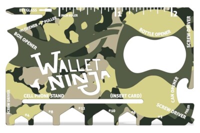 WALLET NINJA 18-in-1 Credit Card Sized Multitool, TSA Airplane Approved ...
