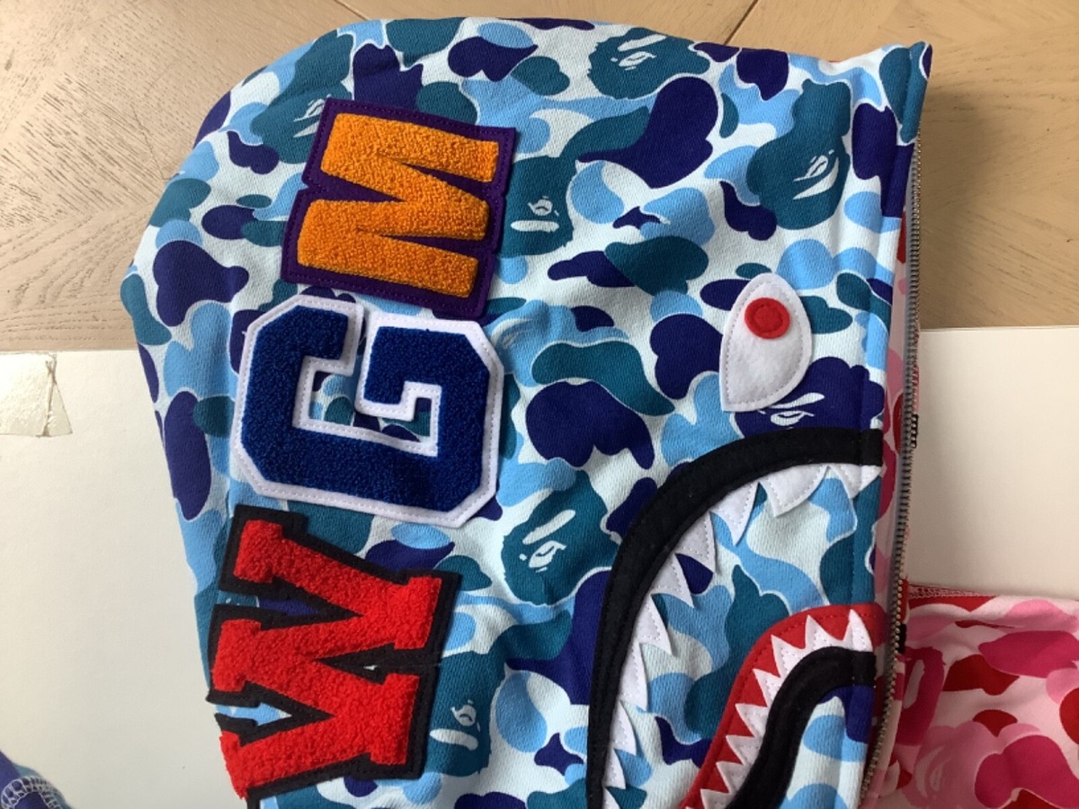 Authentic ape bape abc camo crazy shark full zip hoodie blue Authentic ape bape abc camo crazy shark full zip hoodie blue