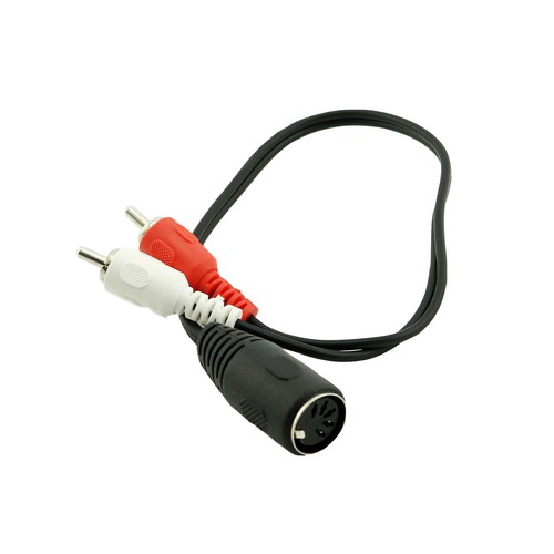 Audio Cable 5Pin MIDI DIN Female Jack Adapter to 2x RCA Phono Male ...