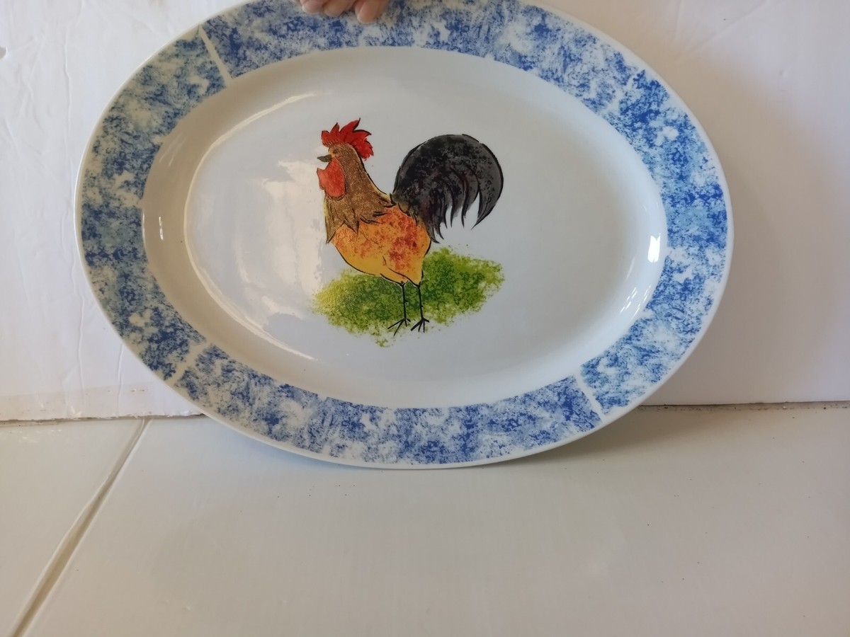 Yellow Country Rooster Tray 250 Kitchen Roosters And Fruit And Flowers