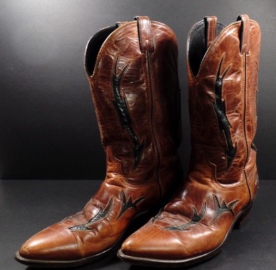 Vintage Code West Cowboy Western Boots Men's 10 1/2 M Brown & Black | eBay
