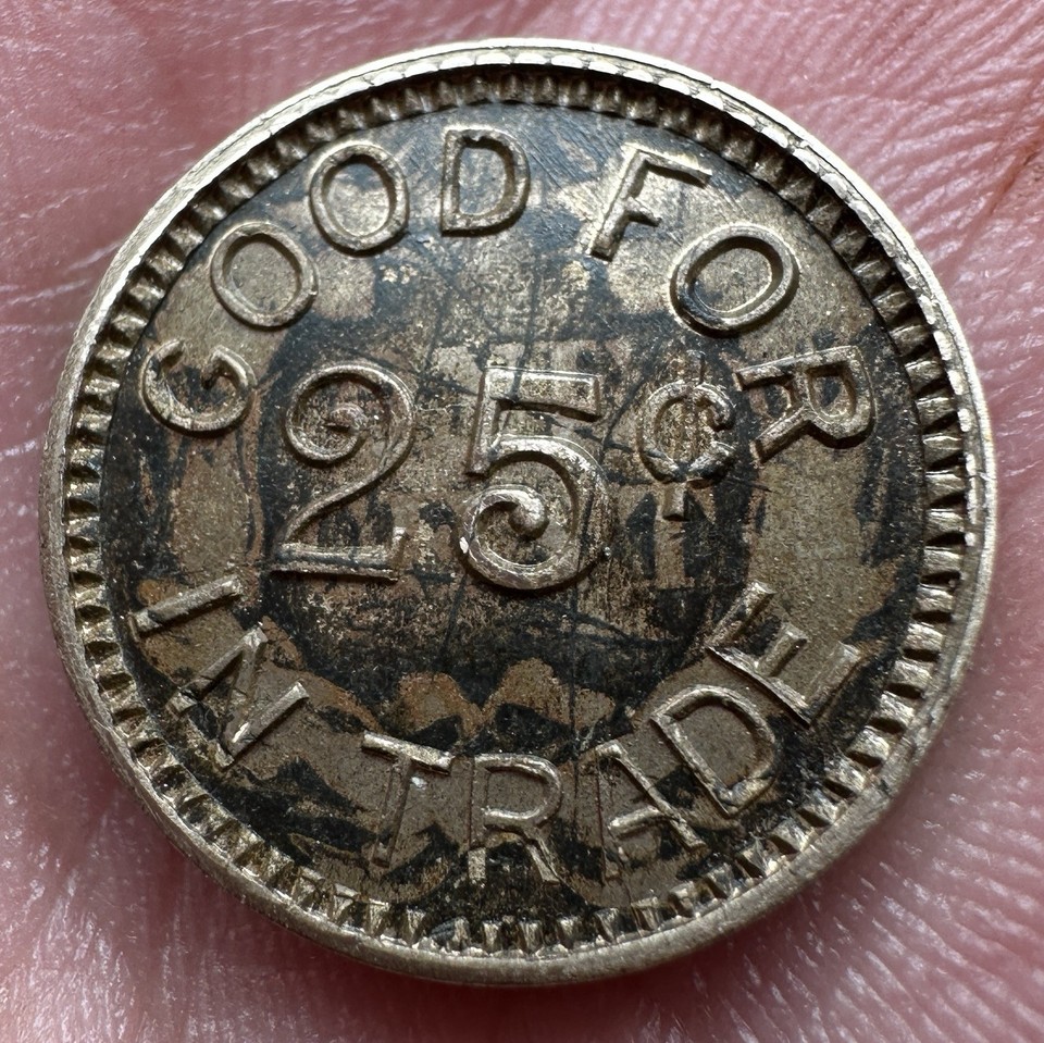 Fred Bear Archery Tackle Trade Token Good For 25c Detroit Grayling Bow ...