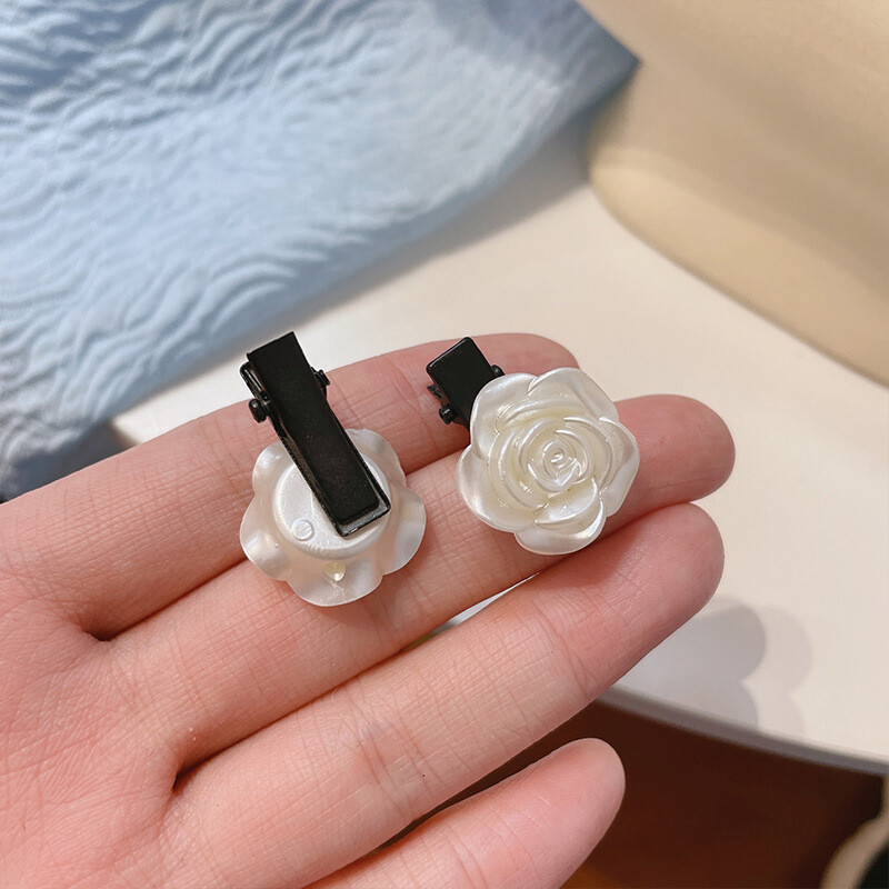 5Pcs Elegant White Camellia Flower Side Hair Clip For Women Girl ...