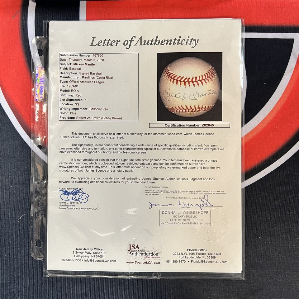 Mickey Mantle signed baseball in custom case NY Yankees HOF autographed ...