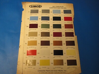 1977 Mopar models paints by Limco co.brochure used,condition | eBay