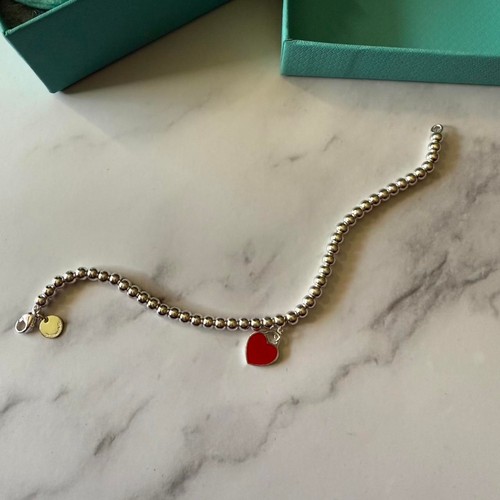 New Tiffany & Co Return to Tiffany Red Heart Tag Bead Bracelet | eBay