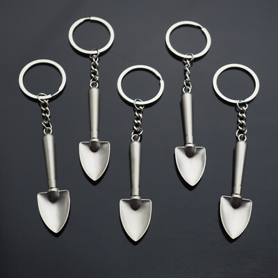 5x PCS Lot Shovel Gardener Gift Keychain Matte Silver Key Chain Pendant ...