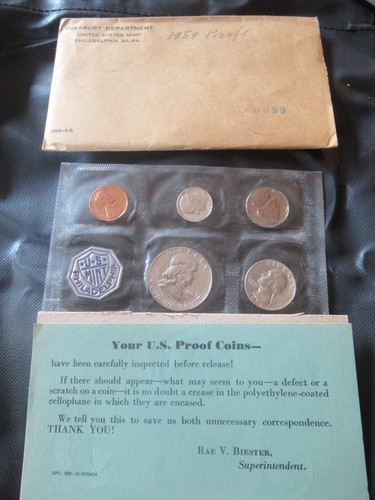1959 U.S. Mint Silver Proof Set-5 Coin Set-ORIGINal Packaging ~#48 | eBay