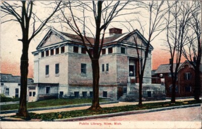 Public Library, Niles, Michigan MI posted Howard City, 1910 | eBay