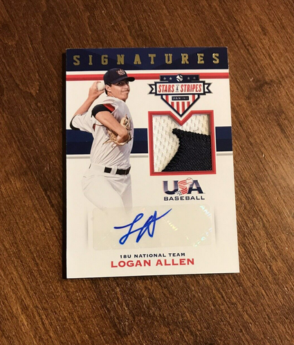 Logan Allen 2017 USA Baseball Signatures Game Patch Auto #32 Guardians ...