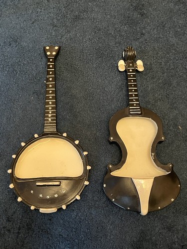 RareVintage Red Wing Pottery Banjo And Violin Wall Pocket Planters #908 ...