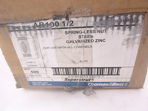 500 Pack Thomas And Betts Superstrut Spring 1/2" Nut | eBay