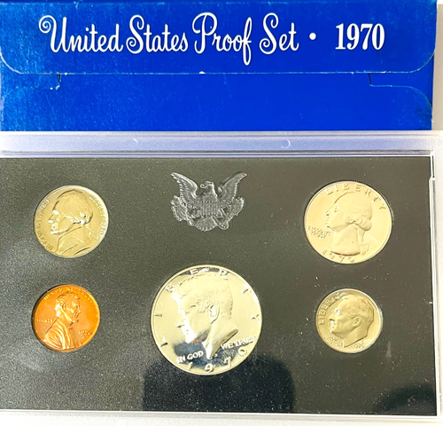 1970 US Proof Set 5 Coins Includes 40% Silver Half Dollar #639B | eBay