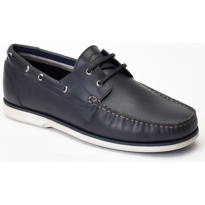 Base London Stern Leather Men's Navy Boat Shoes New | eBay UK