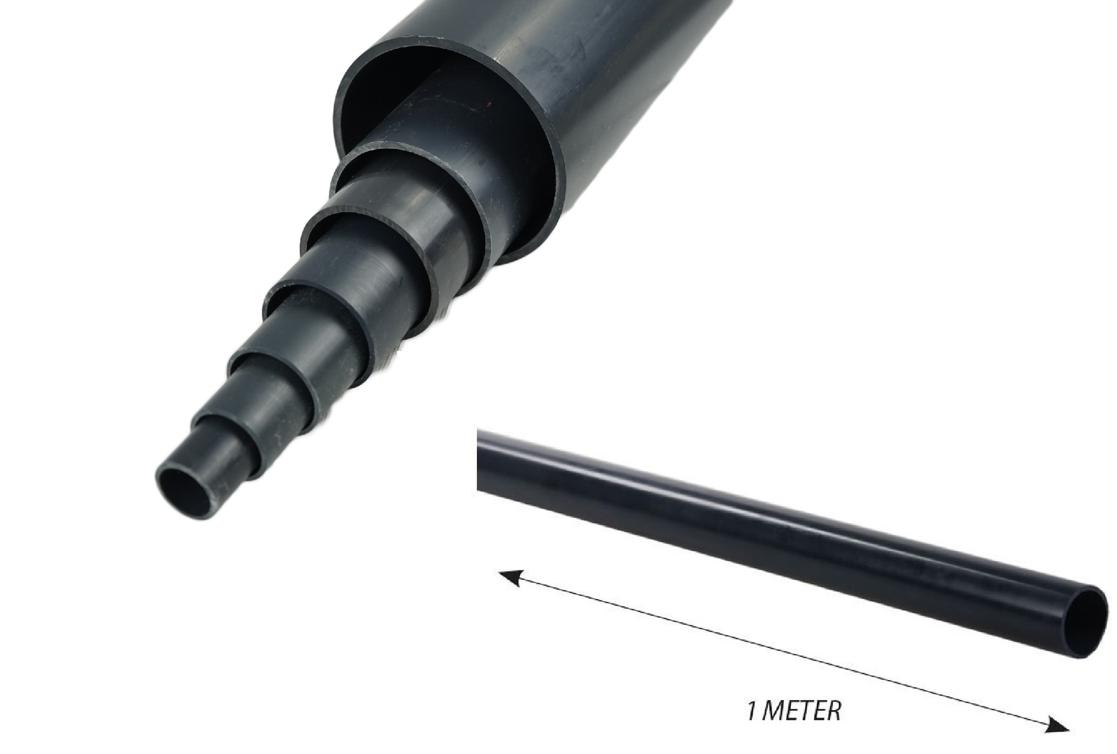 PVC Druckrohr 1 Meter 25/32/40/50/63/75/110/125/160 mm für Teich ...